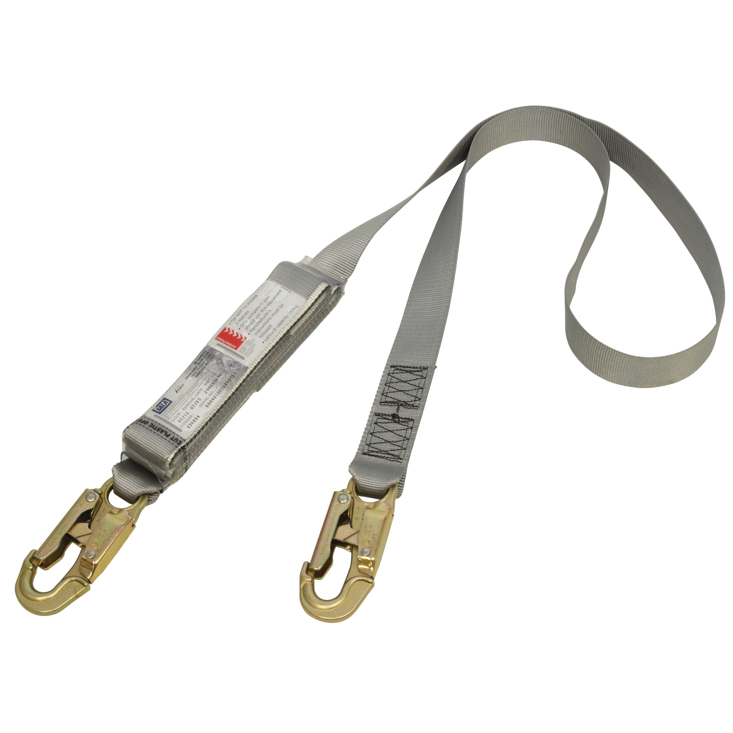 3M EZ-Stop Shock Absorbing Webbing Lanyard - Single Tail, Gray
